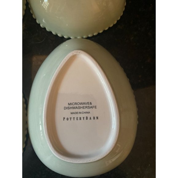 Pottery Barn | Dining | Pottery Barn Mint Green Scalloped Egg Shaped ...